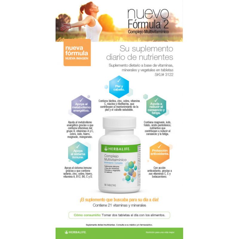 Formula 2 - Complejo Multivitamínico 90 Tabletas - Comprar Herbalife ...